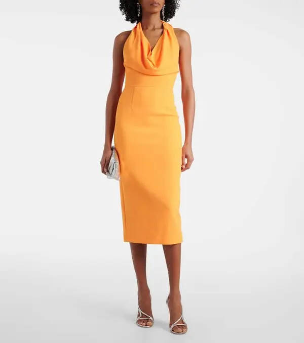 rebecca vallance orange dress Sirene cutout midi dress in orange - Rebecca Vallance