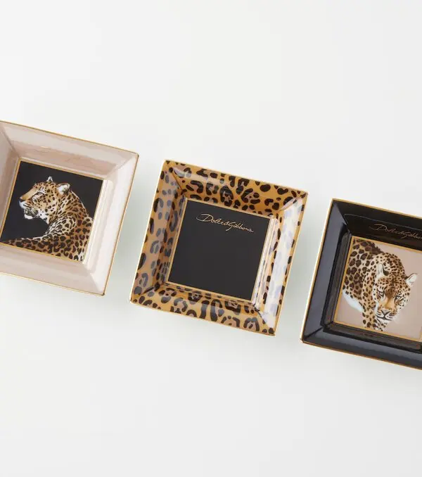 Dolce & Gabbana Leopardo Set Of 3 Decorative Trays