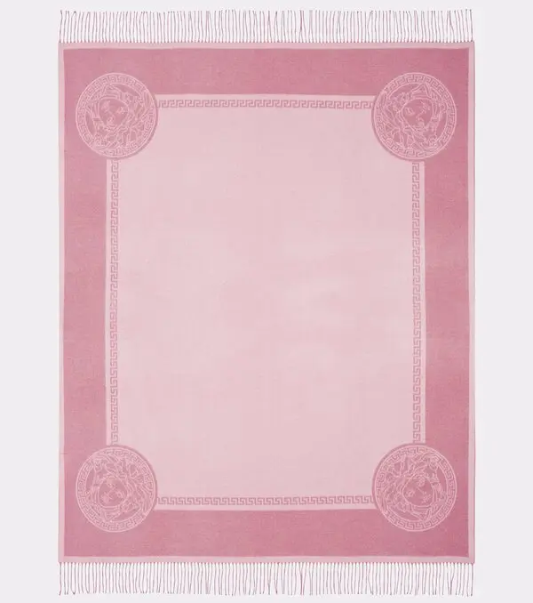Versace Barocco Jacquard Silk And Cashmere Blanket - Pink