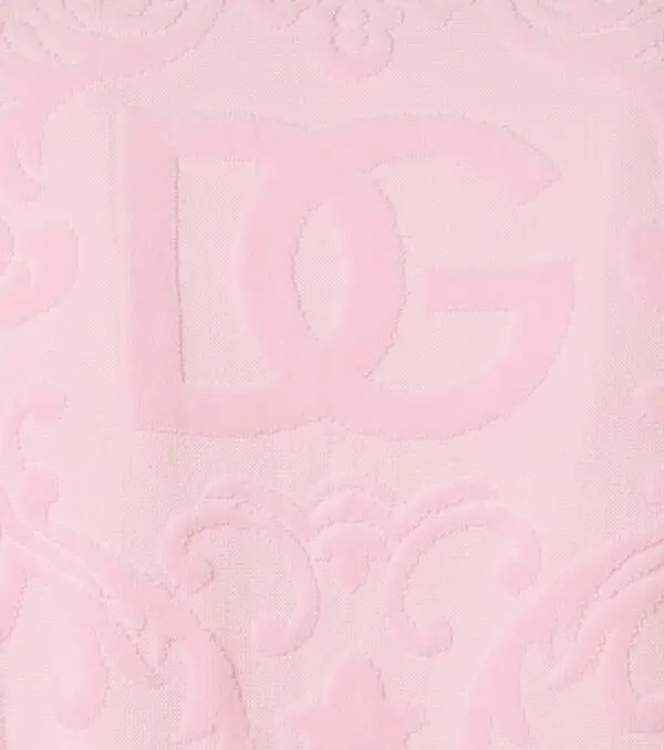 Dolce & Gabbana Dg Cotton Terry Jacquard Bathrobe - Pink