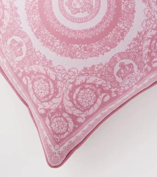 Versace Crete De Fleur Wool And Cashmere Cushion - Pink