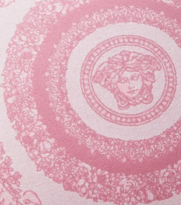 Versace Crete De Fleur Wool And Cashmere Cushion - Pink