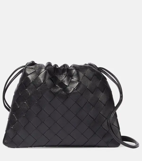 Bottega Veneta Small Leather Crossbody Bag - Black