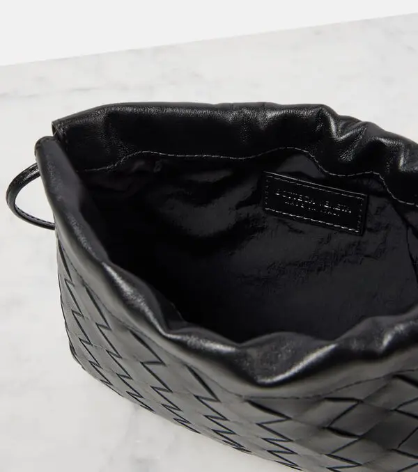 Bottega Veneta Small Leather Crossbody Bag - Black