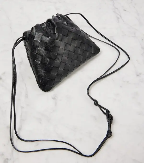 Bottega Veneta Small Leather Crossbody Bag - Black