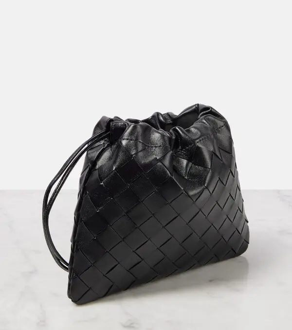 Bottega Veneta Small Leather Crossbody Bag - Black