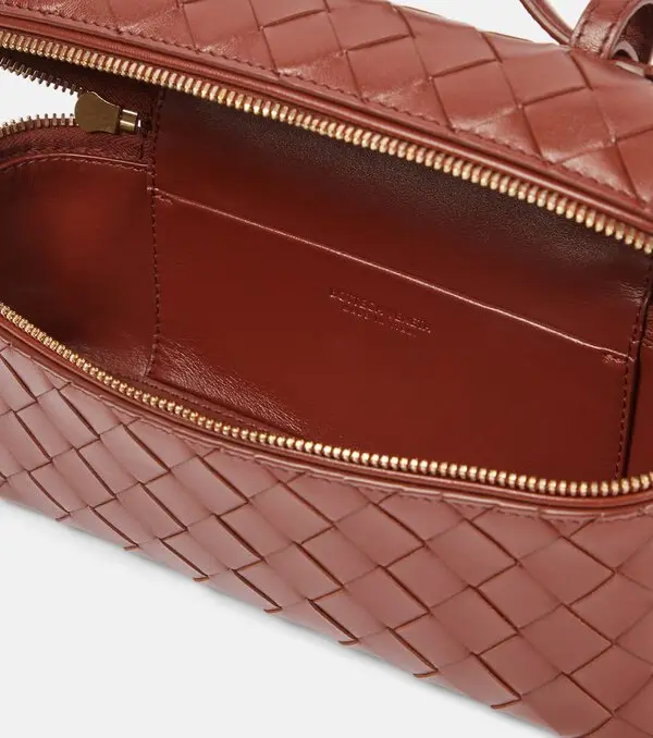 Bottega Veneta Intrecciato Leather Vanity Bag - Brown