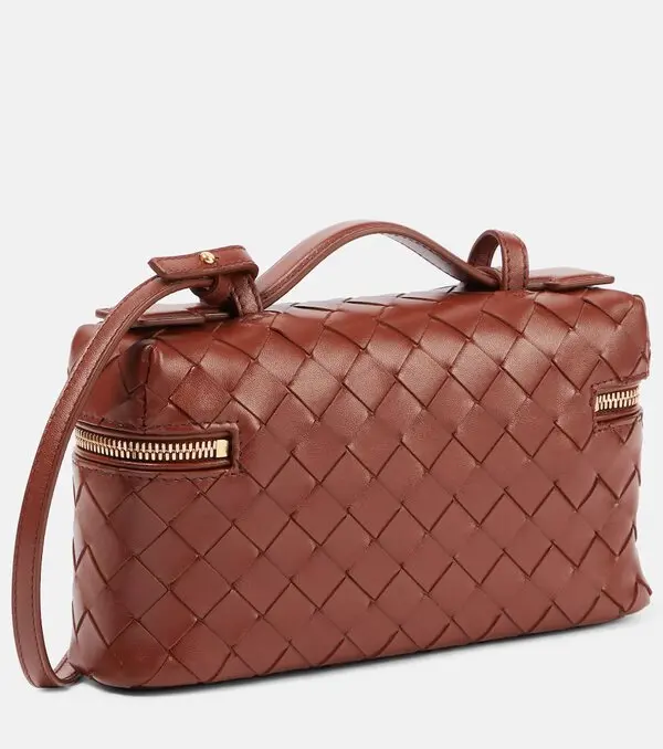 Bottega Veneta Intrecciato Leather Vanity Bag - Brown