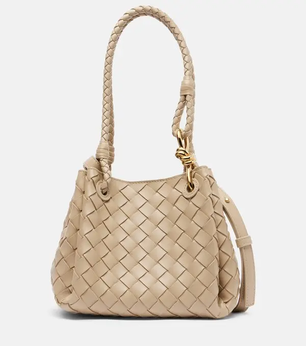 Bottega Veneta Small Intrecciato Leather Parachute Tote - Beige