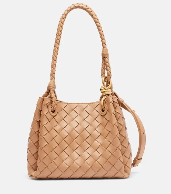 Bottega Veneta Small Intrecciato Leather Parachute Tote - Beige