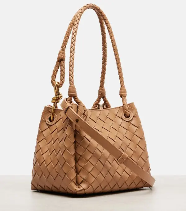 Bottega Veneta Small Intrecciato Leather Parachute Tote - Beige