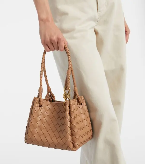 Bottega Veneta Small Intrecciato Leather Parachute Tote - Beige
