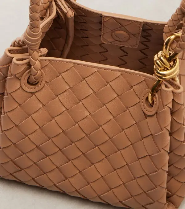 Bottega Veneta Small Intrecciato Leather Parachute Tote - Beige