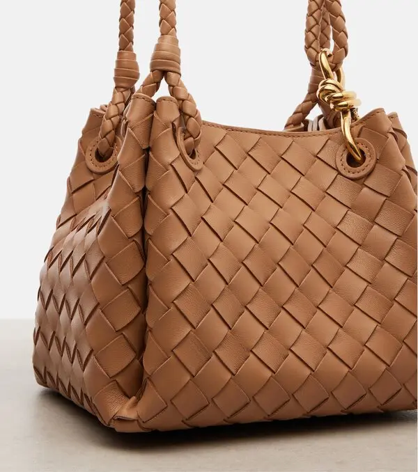 Bottega Veneta Small Intrecciato Leather Parachute Tote - Beige