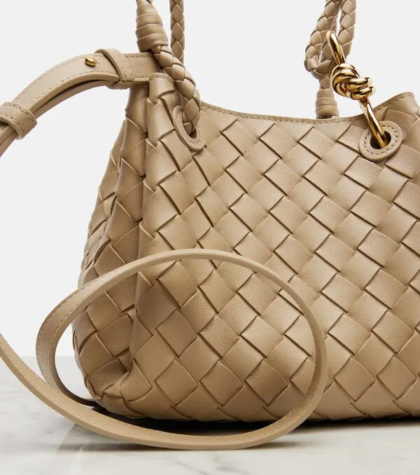 Bottega Veneta Small Intrecciato Leather Parachute Tote - Beige