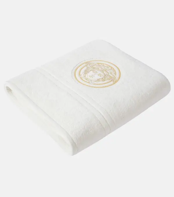 Versace Medusa Gala Cotton Terry Bath Mat - White