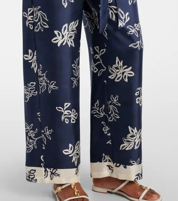 Max Mara Cinzia Wide-leg Silk Pants