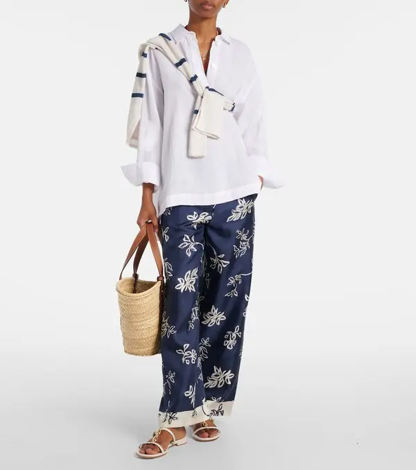 Max Mara Cinzia Wide-leg Silk Pants