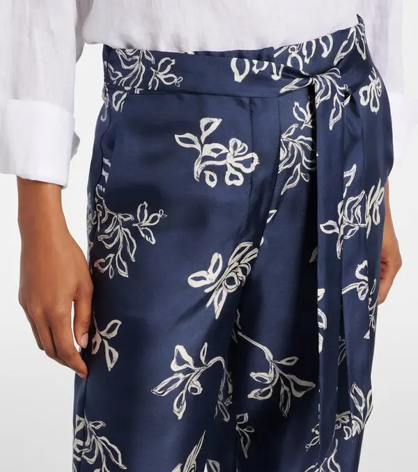 Max Mara Cinzia Wide-leg Silk Pants