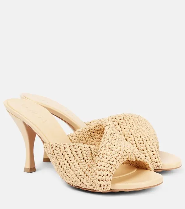 Bottega Veneta Raffia Mules - Yellow