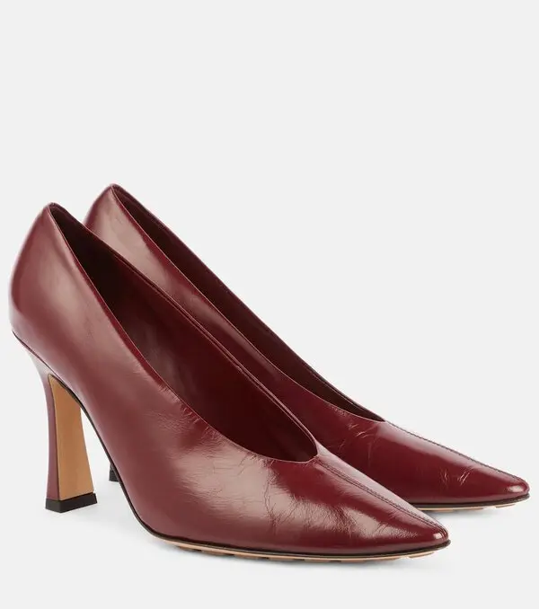 Bottega Veneta Sofia 90 Leather Pumps - Burgundy