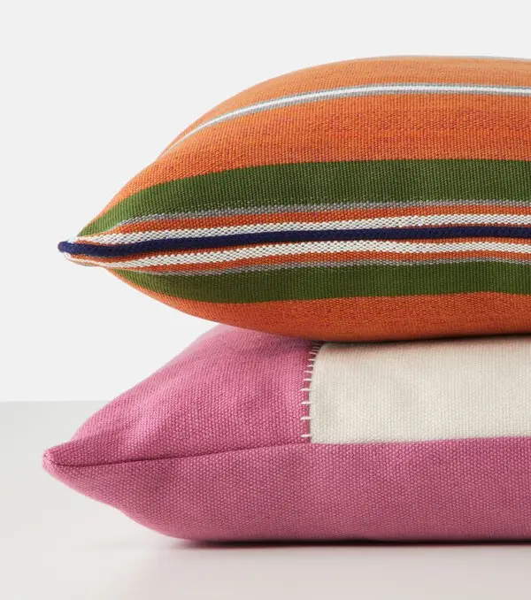 Etro Pegaso Embroidered Linen Cushion - Pink
