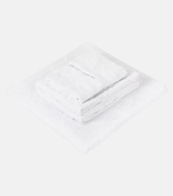 Dolce & Gabbana Set Of 5 Jacquard Cotton Terry Towels - White