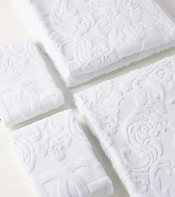 Dolce & Gabbana Set Of 5 Jacquard Cotton Terry Towels - White