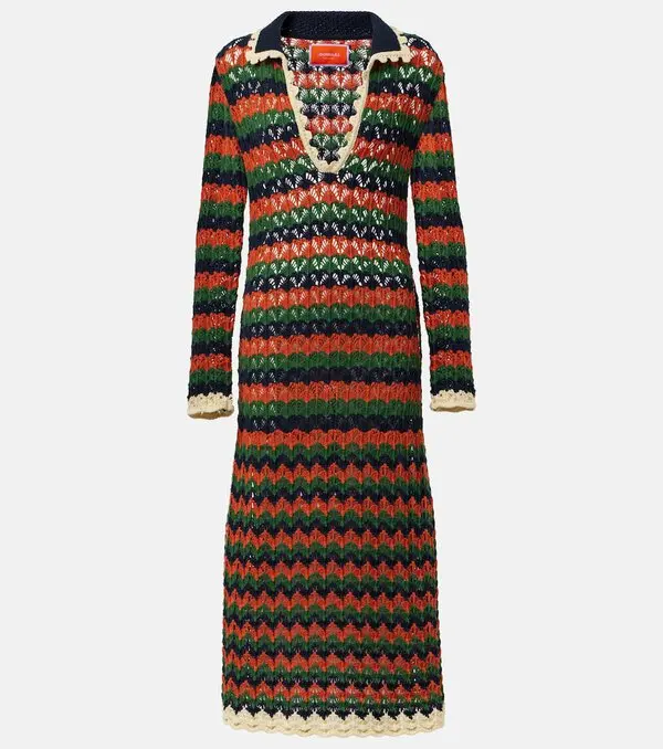 La DoubleJ Perry Crochet Cotton Polo Dress - Multicoloured