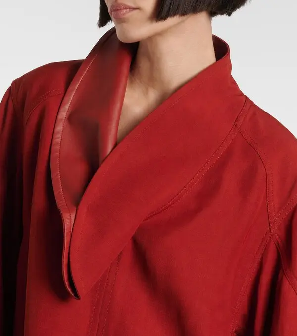 Bottega Veneta Leather-trimmed Blouse