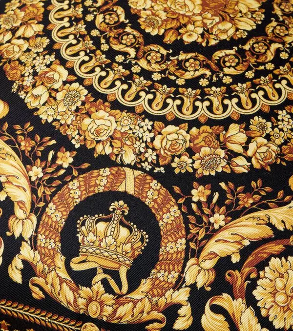 Versace Barocco Silk Cushion - White