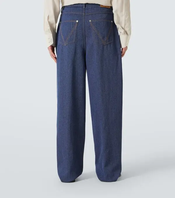 Bottega Veneta Wool And Cotton Drill Wide-leg Pants