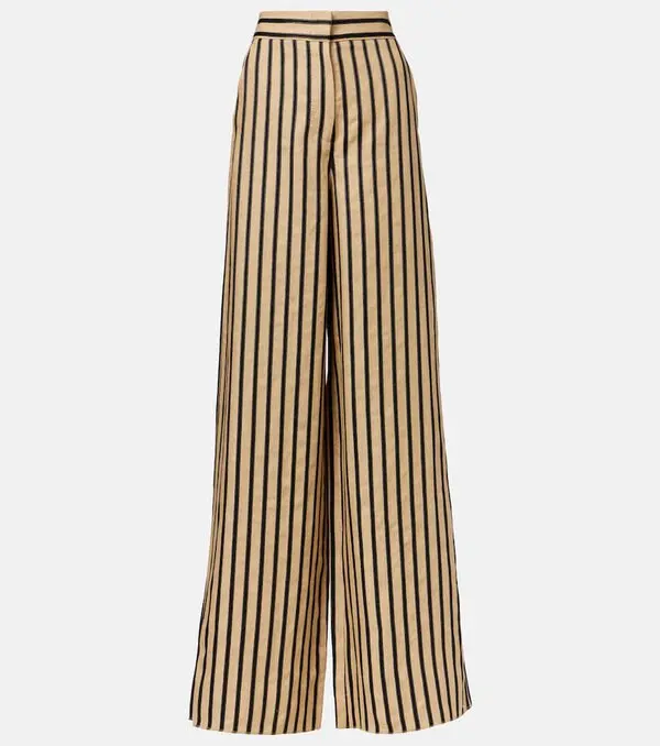 Max Mara Cestino Linen-blend Palazzo Pants - Beige