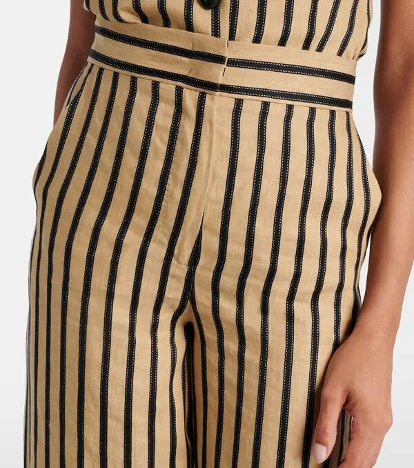 Max Mara Cestino Linen-blend Palazzo Pants - Beige
