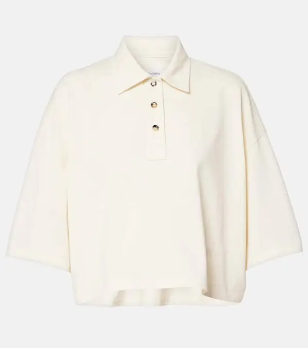 Bottega Veneta Cropped Cotton Polo Shirt