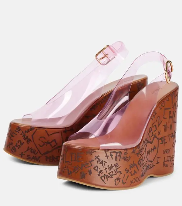 Chloé Maxime Pvc Slingback Wedge Sandals