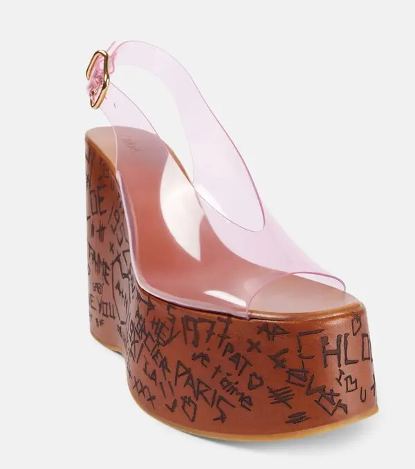 Chloé Maxime Pvc Slingback Wedge Sandals
