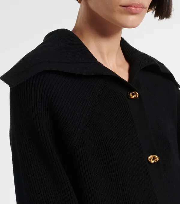 Bottega Veneta Knot Ribbed-knit Cardigan - Black