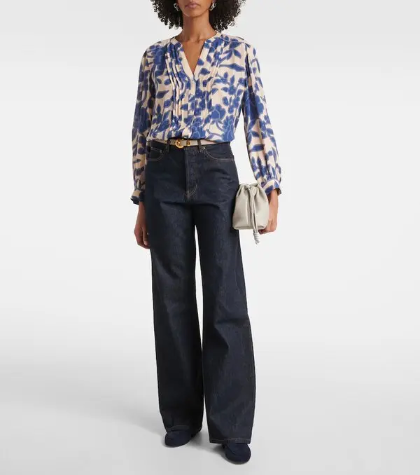 Velvet By Graham & Spencer Elda Printed Crêpe Blouse