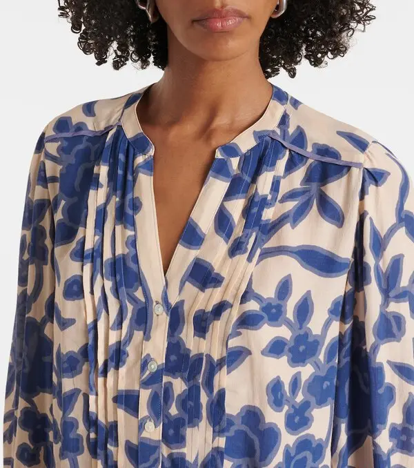 Velvet By Graham & Spencer Elda Printed Crêpe Blouse