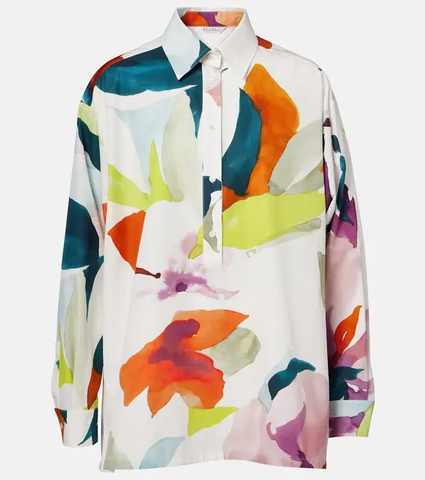 Max Mara Verace Printed Cotton Top - White