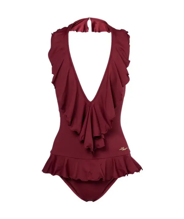Chloé Ruffled One-piece Swimsuit - Red