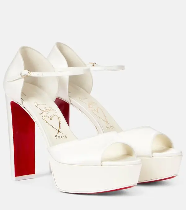 CHRISTIAN LOUBOUTIN Bridal Sandaloo 130 Platform Sandals - White