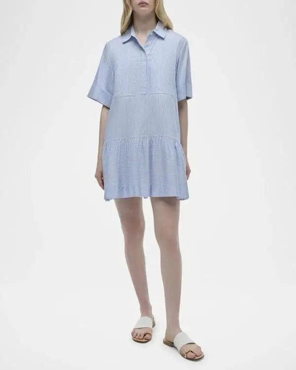 Simkhai Cris Stripe Shirtdress - Blue Hydrangea Stripe