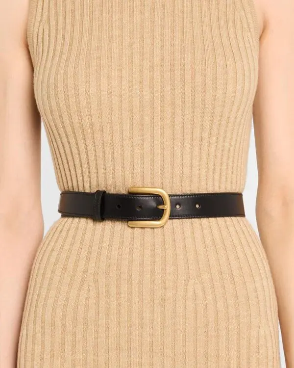 Gabriela Hearst Sam Leather Belt - Black