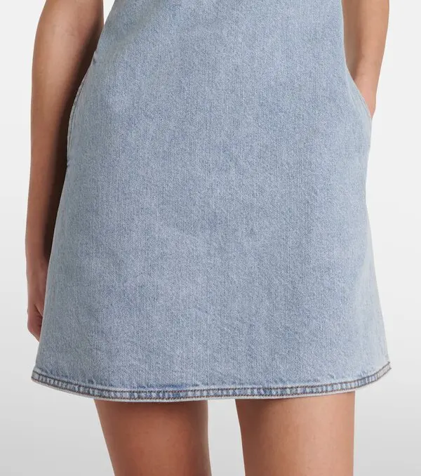 SELF-PORTRAIT Embellished Denim Minidress