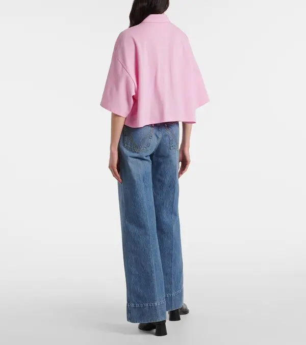 Bottega Veneta Cropped Cotton Polo Shirt