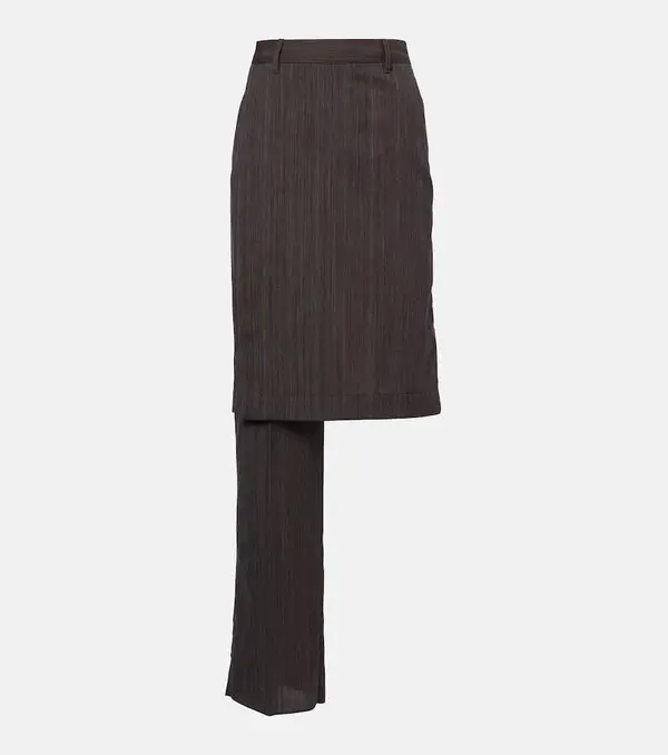 Bottega Veneta Striped Wool Skirt Pants