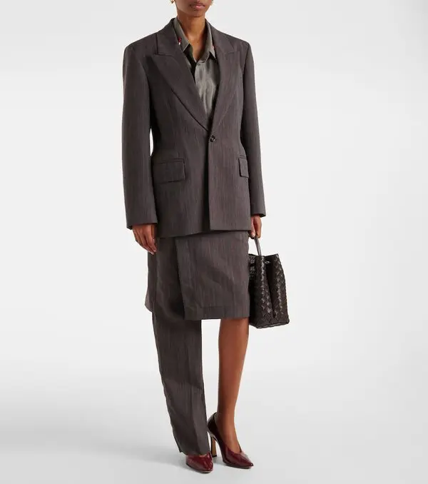 Bottega Veneta Striped Wool Skirt Pants