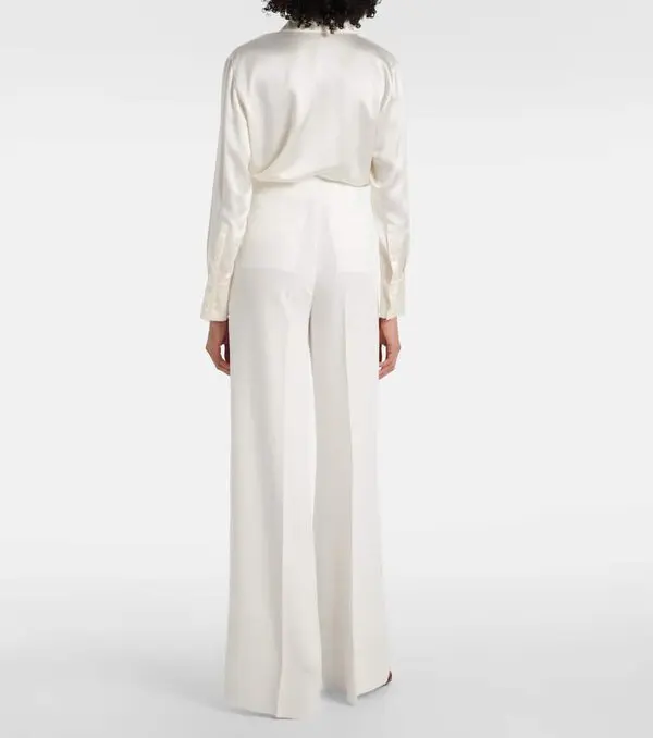 Max Mara Abetone High-rise Wide-leg Pants - Black